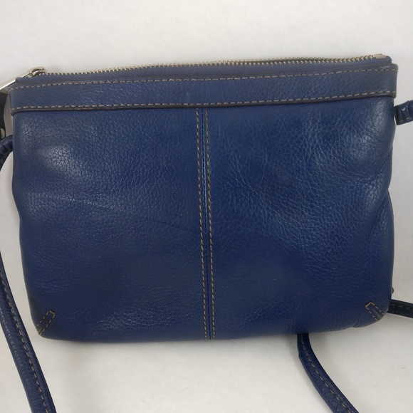 Tignanello | Bags | Tignanello Small Crossbody Blue Leather Bag | Poshmark